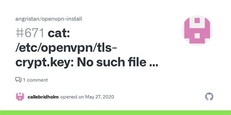 Cat Etc Openvpn Tls Crypt Key No Such File Or Directory When Creating User Files Issue