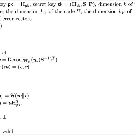 Description Of The Setup Mathsf Setup Algorithm For Common