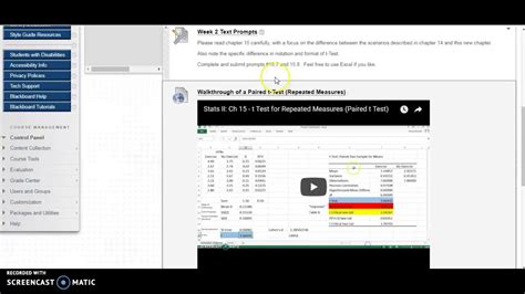 Week 02 Overview Screencast Youtube