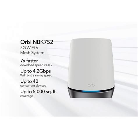 Orbi 5g Tri Band Wifi 6 Mesh System 4 2gbps Router 1 Satellite Blue