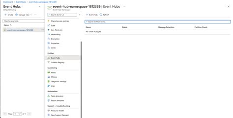 Azure Eventhub Monitor Dataset Customer Portal