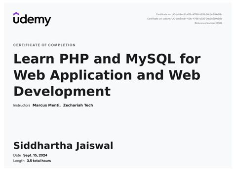 Siddhartha Jaiswal On Linkedin Php Mysql Webdevelopment Coding Udemy Learningjourney
