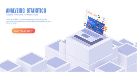 아이소메트릭 노트북 비즈니스 그래프 및 분석 데이터와 노트북의 응용 프로그램 분석 동향 및 Infographic 차트를 사용 하 여 재무 전략 철도 승강장에 대한 스톡 벡터