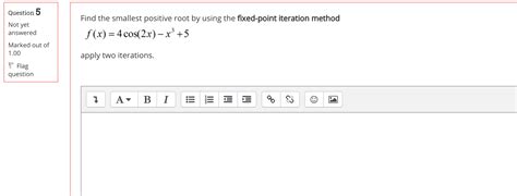 Solved Question 5 Not Yet Answered Find The Smallest