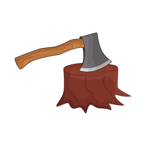 Illustration Of Axe With Tree Stump 47155745 Vector Art At Vecteezy