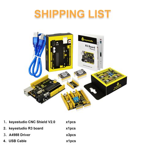 Keyestudio CNC KIT For Arduino CNC Shield V UNO R XA GRBL Compatible