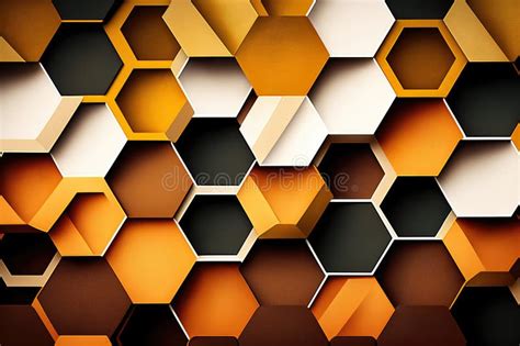 Bold Wallpaper Featuring Repeated Hexagonal Shapes In Warm Earthy