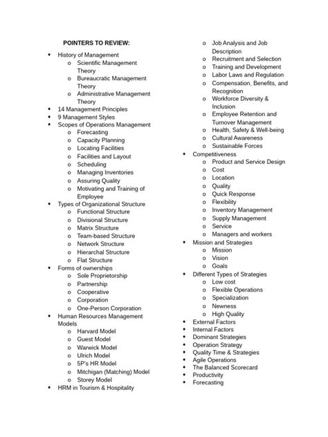 Om Midterm Pointers To Review Pdf Human Resource Management Labor