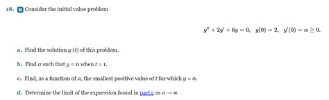 Solved N Consider The Initial Value Problem Chegg
