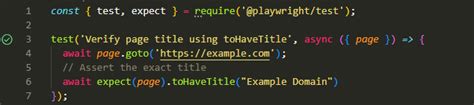 How To Verifyassert Title Using Tohavetitle In Playwright