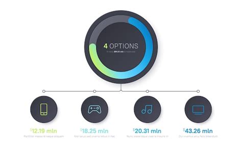 Premium Vector Vector Presentation Infographic Gradient Chart Design Four Options
