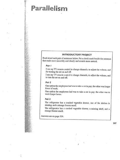 parallelism explanation and exercises pdf