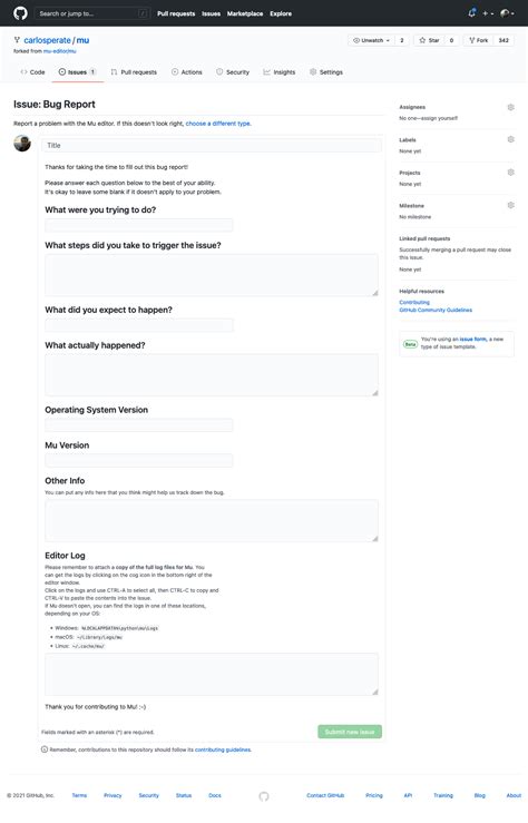 Convert Github Bug Report Issue Template To An Issue Form By