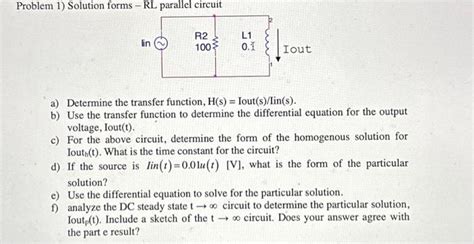 Solved Problem Solution Forms RL Parallel Circuit A Chegg