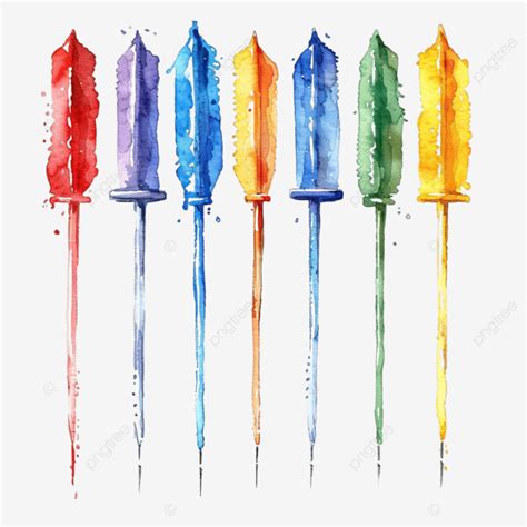 수채화 바늘 클립 아트 수채화 손 페인트 등 Png 일러스트 및 이미지 에 대한 무료 다운로드 Pngtree