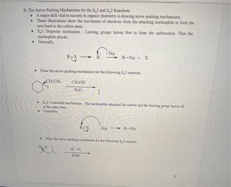 Solved B. The Arrow Pushing Mechanisms for the S1 and S 2 | Chegg.com