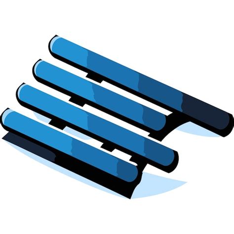 Abstract Blue And Black Isometric Illustration Of Four Parallel Lines