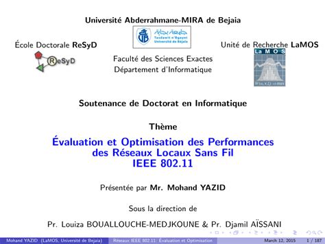 Pdf Évaluation Et Optimisation Des Performances Des Réseaux Locaux