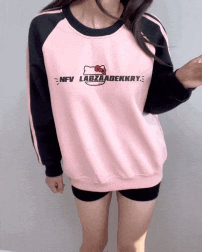 🎀당일미니핀증정🎀키티 핑크 삼선 트랙 맨투맨 티셔츠 에이블리