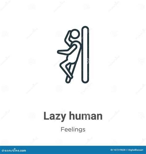 Lazy Human Outline Vector Icon Thin Line Black Lazy Human Icon Flat Vector Simple Element