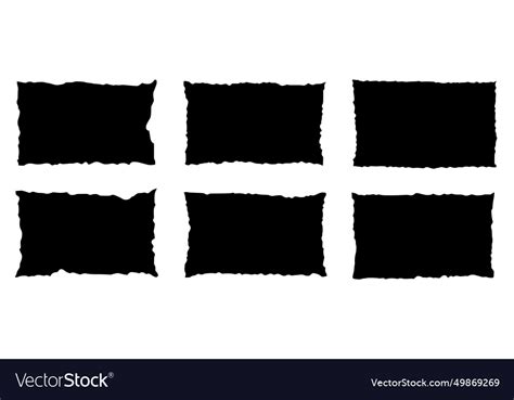 Rough Edge Rectangle Shape Collage Paper Torn Vector Image