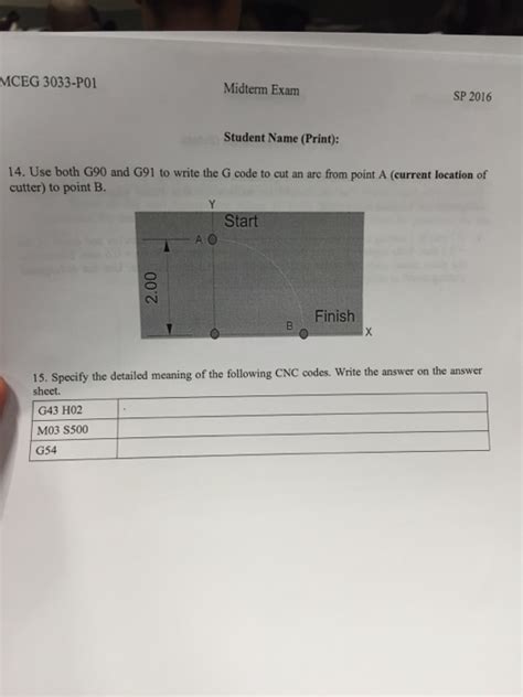 Solved Use Both G And G To Write The G Code To Cut An Chegg Com