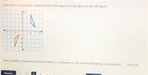 solved describe a congruence transformation that maps the blue figure