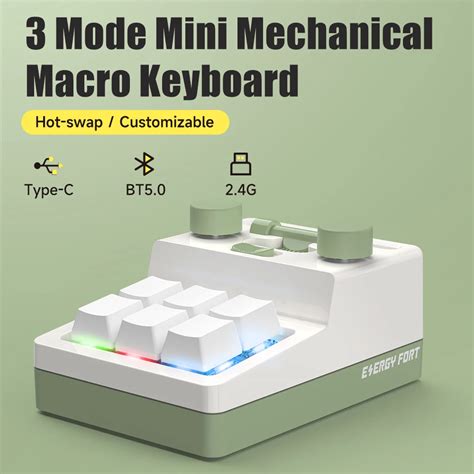 Programmable Custom Macro Keyboard Macropad 3 Mode 6 Keys 2 Knob 2 4g