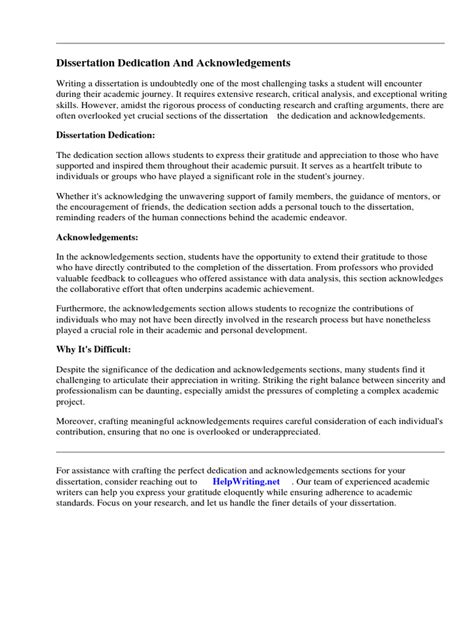 Dissertation Dedication And Acknowledgements Pdf Thesis Essays