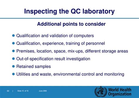 Ppt Good Practices For Quality Control Laboratories P Art 4 Inspecting The Laboratory
