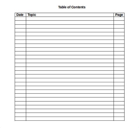 Classmate Blank Index Page
