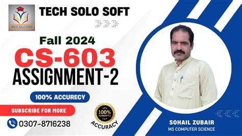 Cs603 Assignment 2 Solution 2024 Fall 2024 Cs603 Assignment 2 Solution Fall 2024