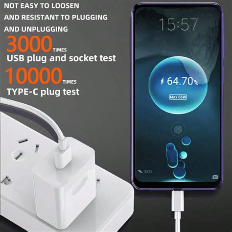 Type C Cable 6A Super Fast Charging 5A Super Fast Charging Compatible With Xiaomi 66W Android