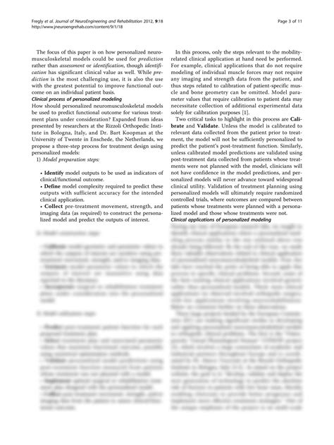 Solution Personalized Neuromusculoskeletal Modeling To Improve Treatment Of Mobility
