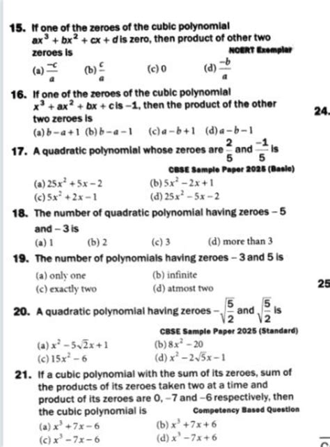 If One Of The Zeroes Of The Cubic Polynomial Ax 3 Bx 2 Cx D Is Zero