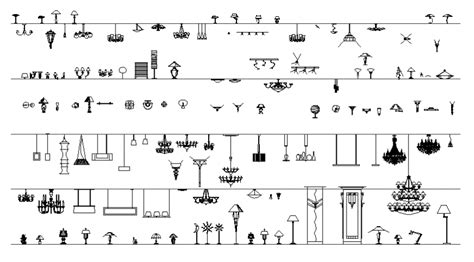 Miscellaneous Household Lamps Blocks Cad Drawing Details Dwg File