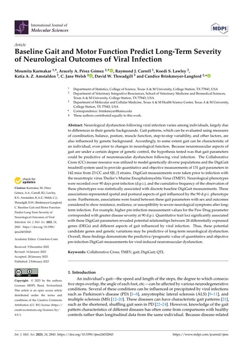 PDF Baseline Gait And Motor Function Predict Long Term Severity Of