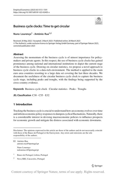 Business Cycle Clocks Time To Get Circular Request Pdf