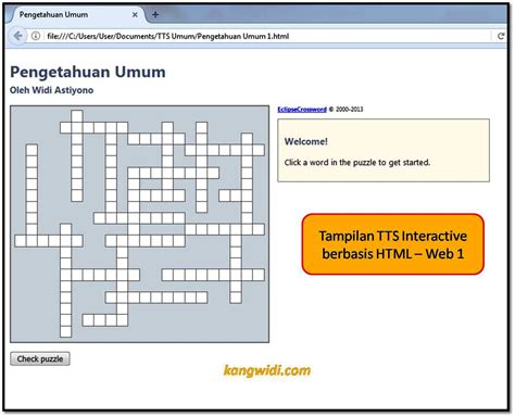 Tutorial Cara Membuat Tts Teka Teki Silang Interaktif Di Blog