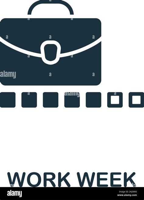 Work Week Icon Monochrome Simple Time Management Icon For Templates