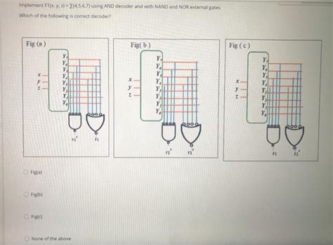 solved implement f1 x y z 4 5 6 7 using and decoder