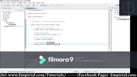 How To Write A Java Subtraction Code Using Eclipse Ide Youtube