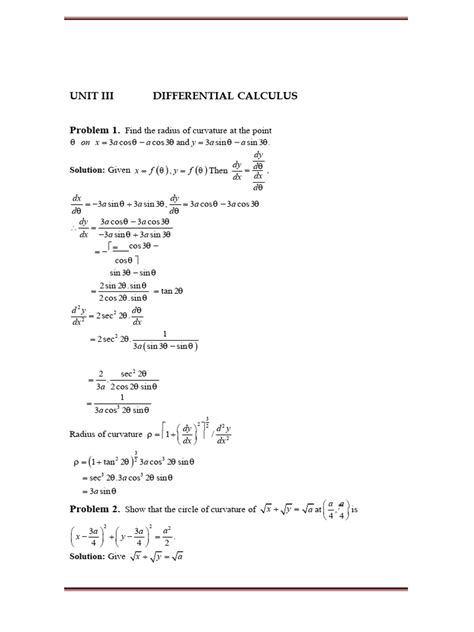 Differential Calculus Notes Pdf Curvature Algebraic Geometry