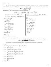 Understanding Derivatives: Definitions, Notations, and Examples | Course Hero
