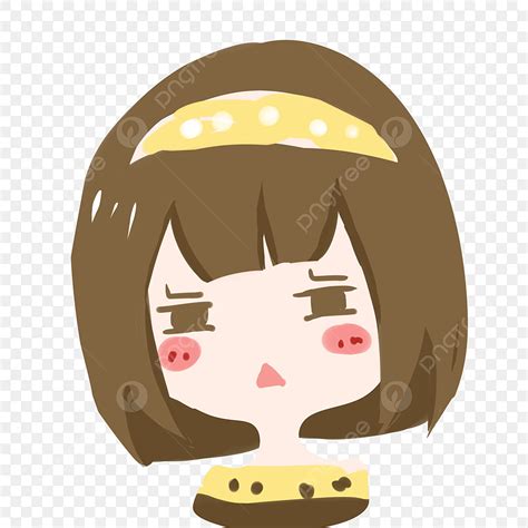 손으로 그린 귀여운 일러스트 소녀 무언의 짧은 머리 만화 캐릭터 어린 소녀 이모티콘 팩 그림 Png 일러스트 및 Psd 이미지 무료 다운로드 Pngtree