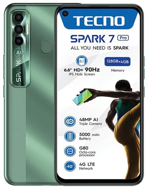 Tecno Spark 7 Pro 128gb Dual Sim Spruce Green Vodacom Locked