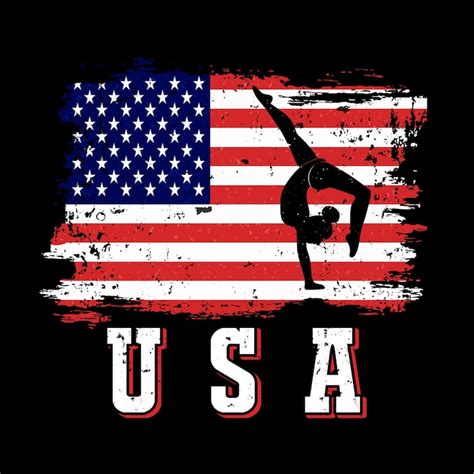 Premium Vector Usa Flag Funny Gymnast Girls Women Retro Vintage