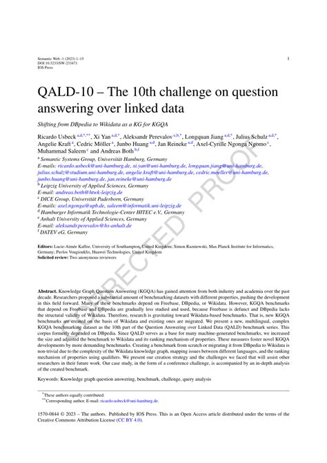 Pdf Qald 10 The 10th Challenge On Question Answering Over Linked
