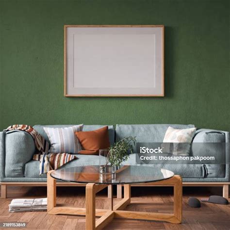 모형 프레임 포스터 빈 거실 진한 녹색 가정 디자인 인테리어 디자인 요소 모형 3d 렌더링 0명에 대한 스톡 사진 및 기타 이미지 Istock