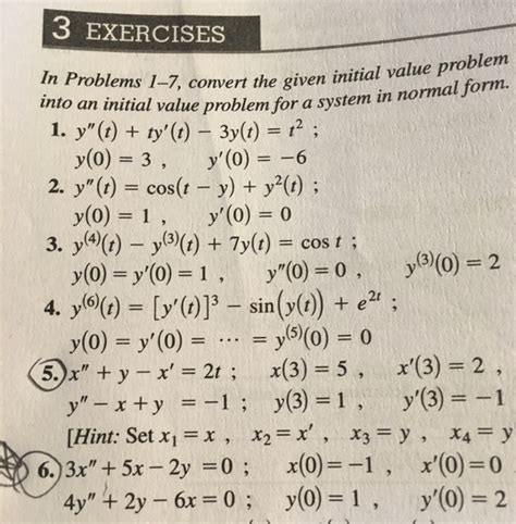 Solved 3 EXERCISES In Problems 1 7 Convert The Given T Into Chegg Com